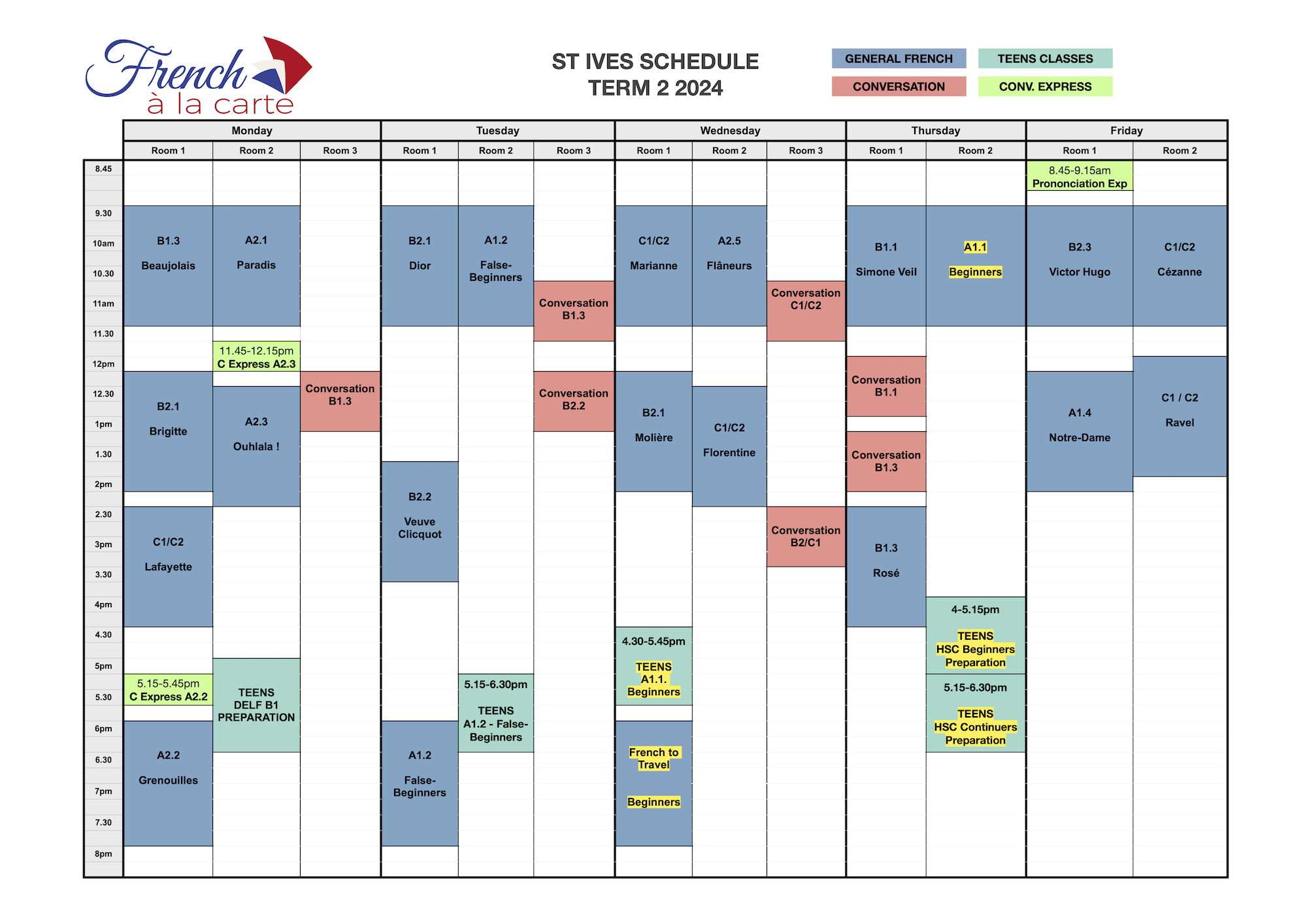 FRENCH TERM CLASSES FOR ADULTS | French à la Carte